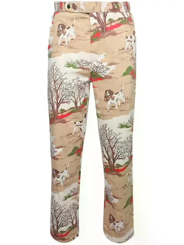 BODE Pointing Dog Graphic Print Trousers