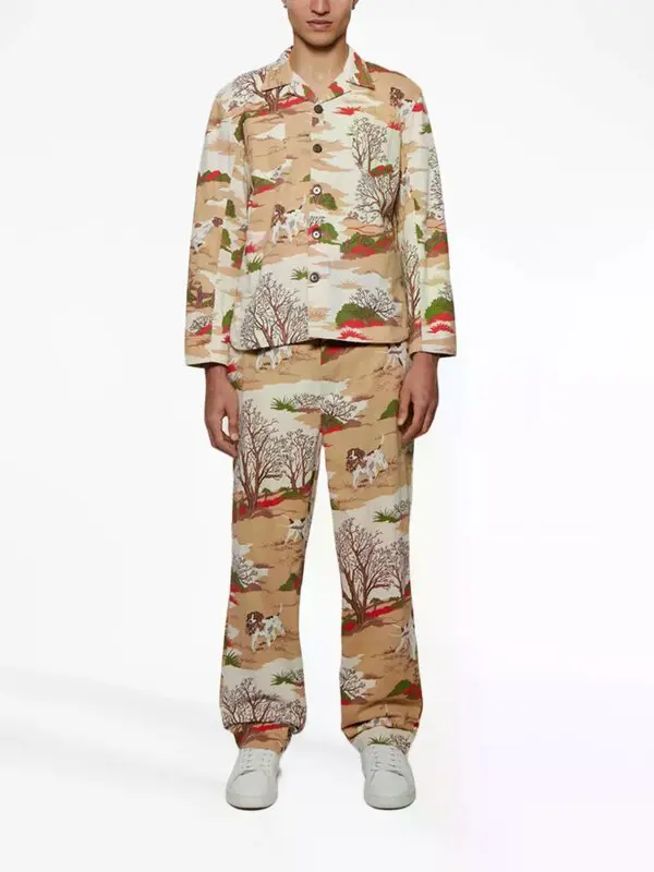 BODE Pointing Dog Graphic Print Trousers