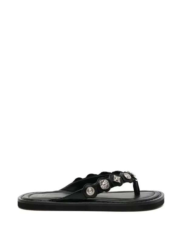 Toga Leather Sandals - Black