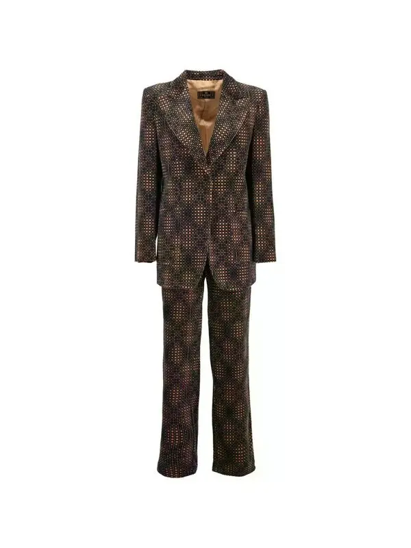 Fendi Geometric Print Suit - Brown
