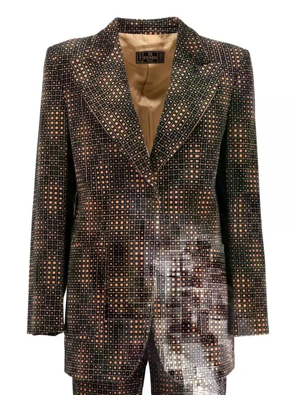 Fendi Geometric Print Suit