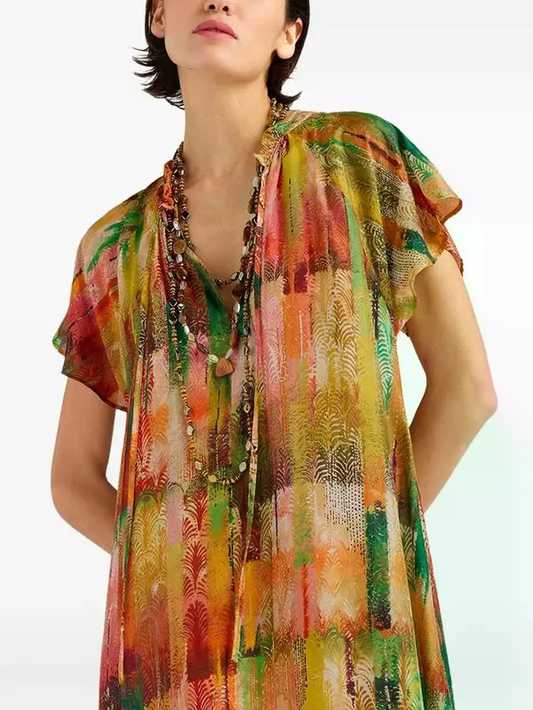 Momoni Paloma Printed Silk Maxi Dress