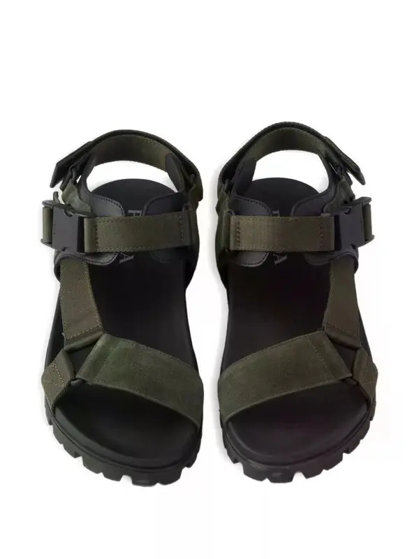 Prada Suede And Woven Tape Sporty Sandals