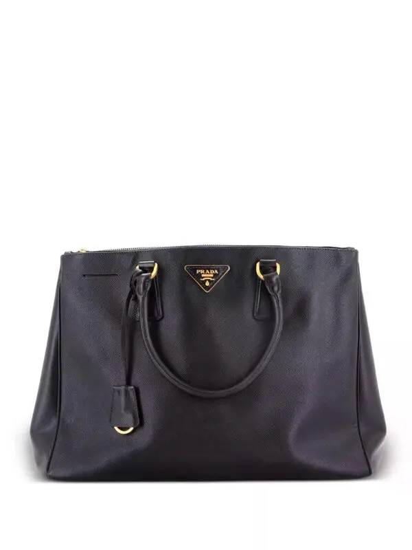 Prada Lux Saffiano Leather Double Zip Tote Bag
