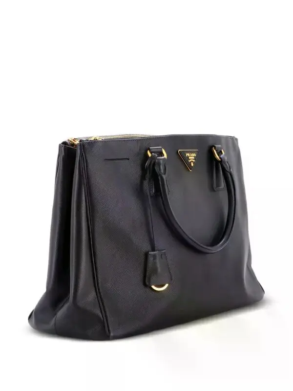 Prada Lux Saffiano Leather Double Zip Tote Bag