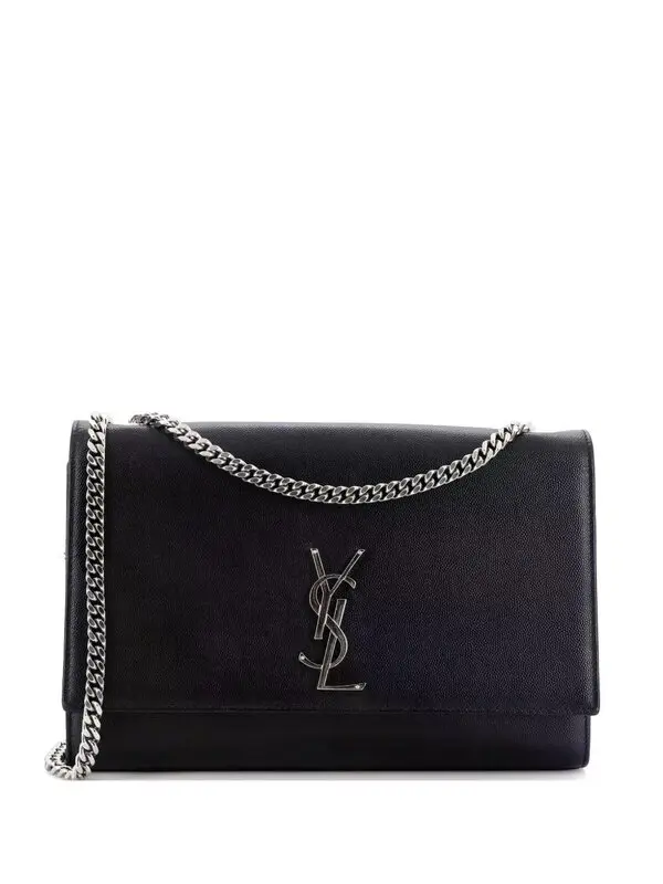 Saint Laurent Classic Monogram Grainy Leather Large Crossbody Bag - Black