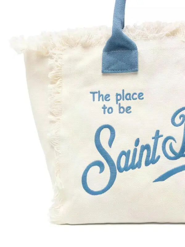MC2 SAINT BARTH Embroidered Logo Tote Bag - White