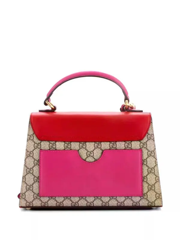 Gucci Padlock Top Handle Bag Gg Coated Canvas And Leather Small Satchel