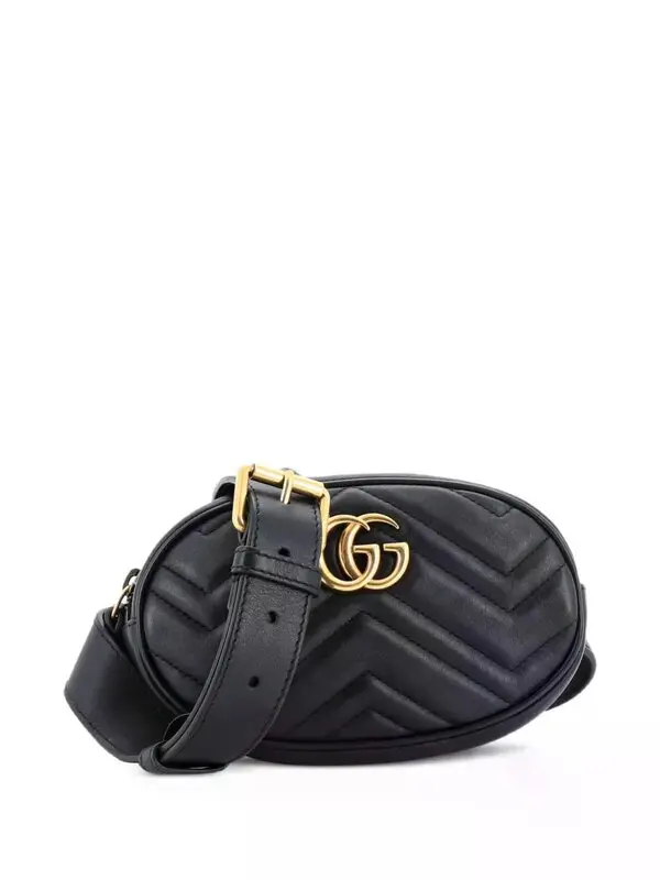 Gucci Gg Marmont Matelassé Leather Belt Bag - Black