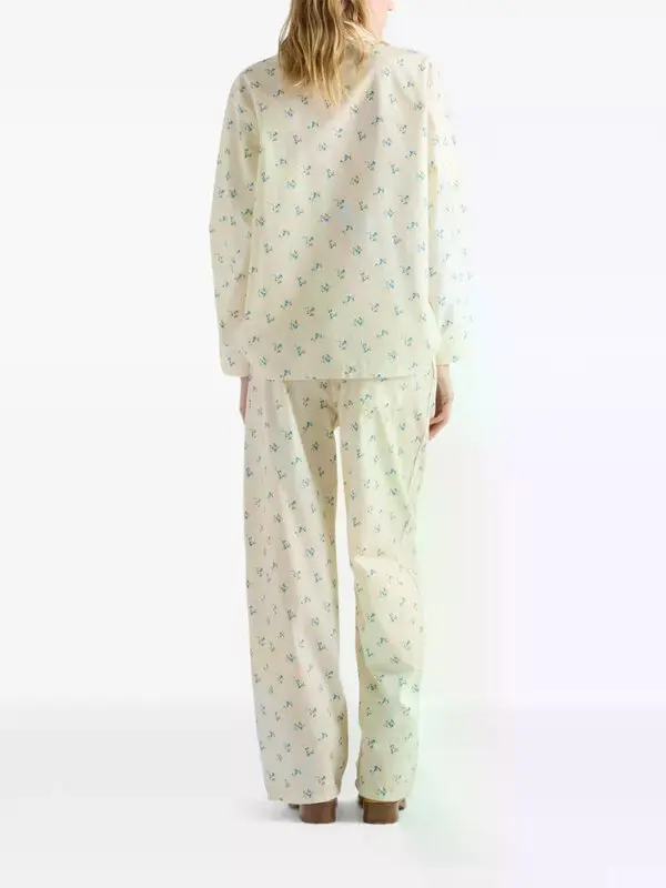 Prada Old Canvas Shirt With Floral Motif