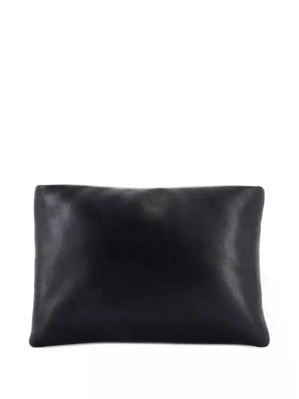 Saint Laurent Calypso Zip Pouch Leather Clutch Bag - Black