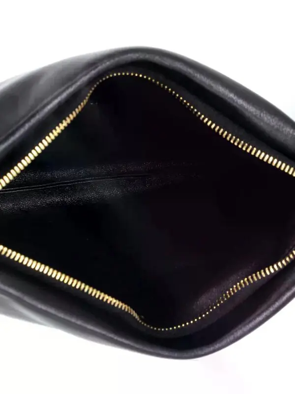 Saint Laurent Calypso Zip Pouch Leather Clutch Bag