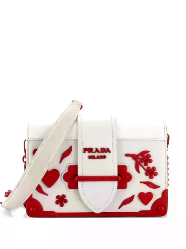 Prada Cahier Embellished Leather Small Crossbody Bag