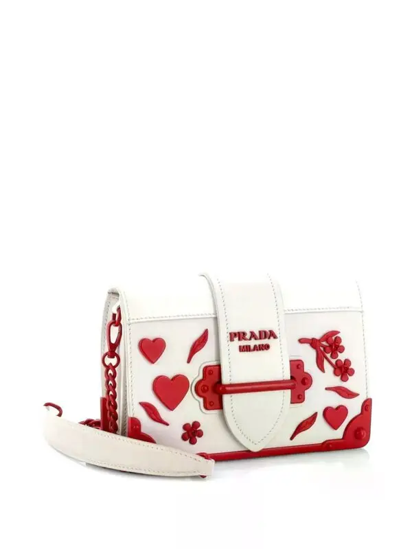 Prada Cahier Embellished Leather Small Crossbody Bag