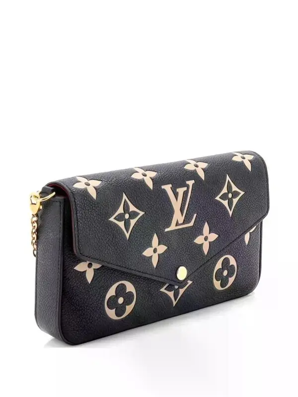 LOUIS VUITTON Felicie Pochette Monogram Empreinte Giant Crossbody Bag - Black