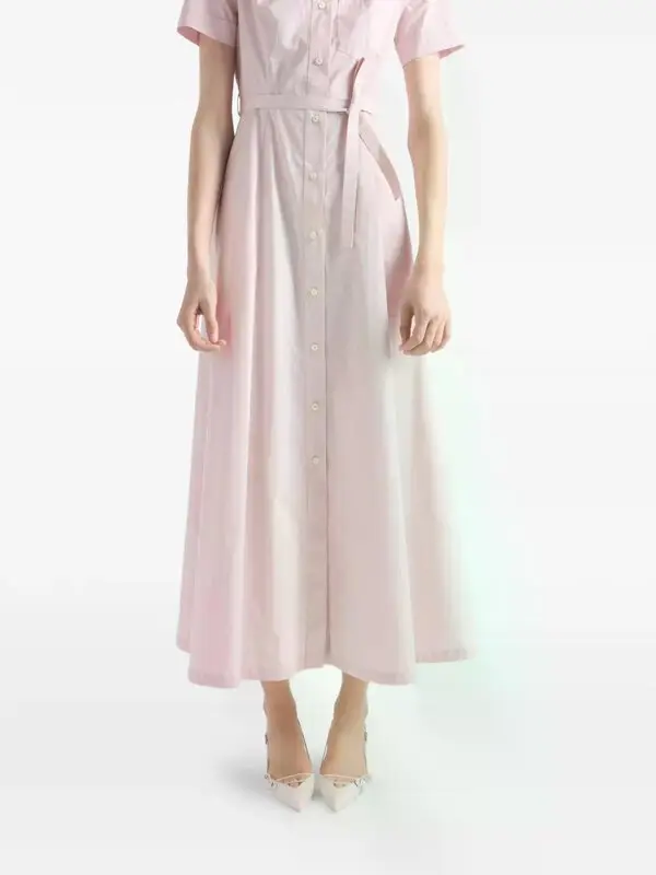 Prada Embroidered Poplin Shirt Dress