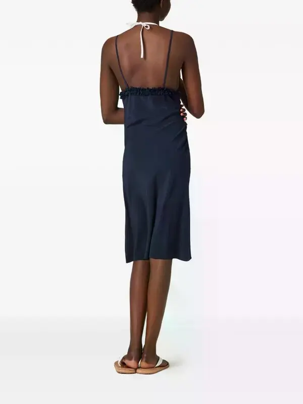 Miu Miu Embroidered Marocain Crepe Dress