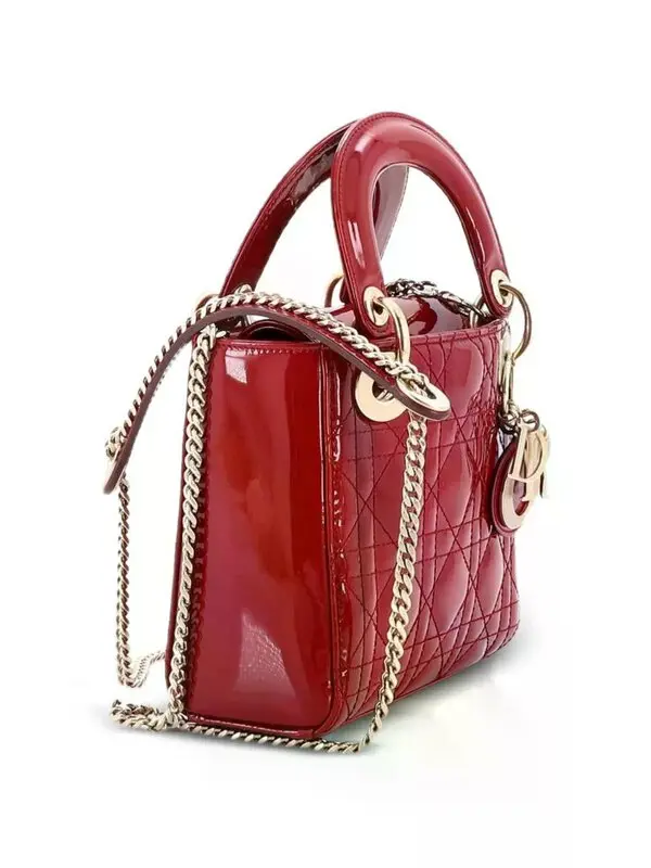 Dior Lady Chain Bag Mini Satchel - Red