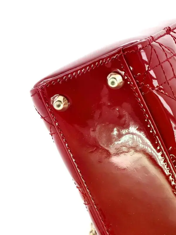 Dior Lady Chain Bag Mini Satchel - Red