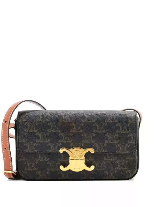 Celine Triomphe East-west Shoulder Bag In Coated Canvas