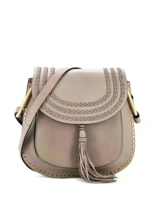 Chloé Hudson Whipstitch Leather Medium Crossbody Bag - Neutrals