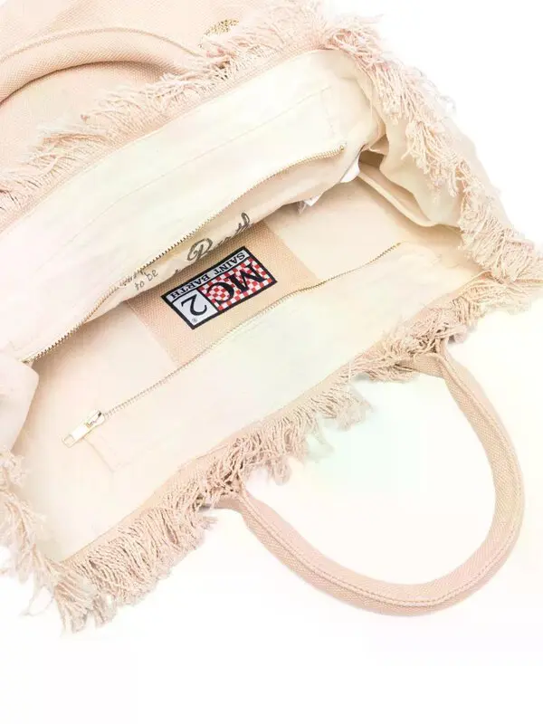 MC2 SAINT BARTH Rhinestone Embellished Fringed Tote Bag - Neutrals