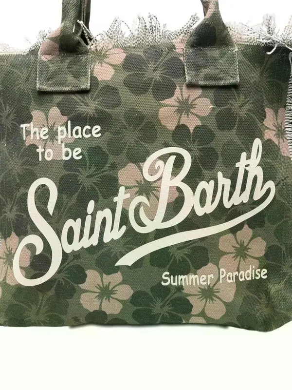 MC2 SAINT BARTH Floral Print Tote Bag - Green