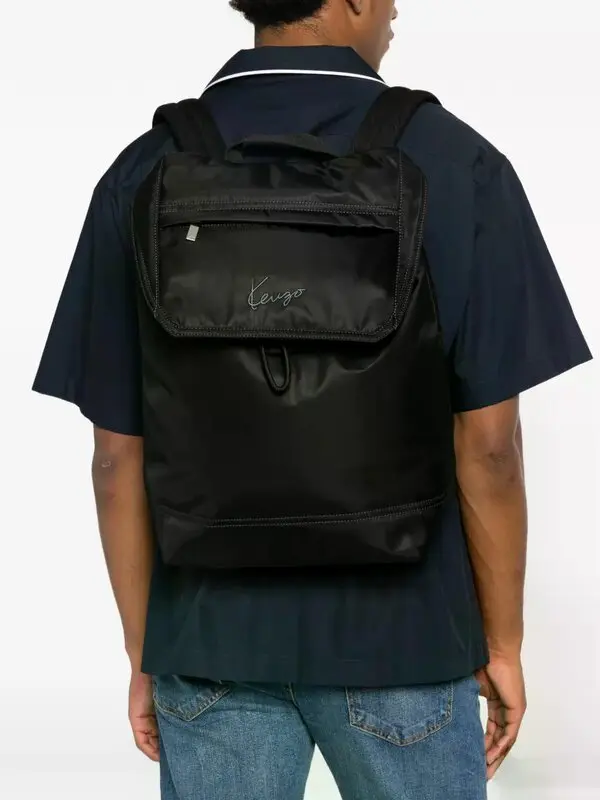Kenzo Logo-embroidered Flap-top Backpack