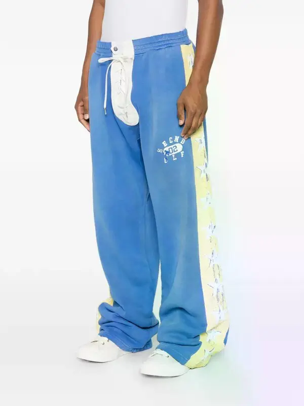 SECND SLF Lace-up Star-print Track Pants