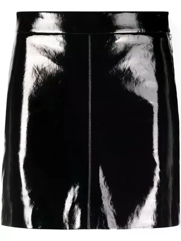 Zadig&Voltaire Jinette Vinyl Leather Miniskirt - Black
