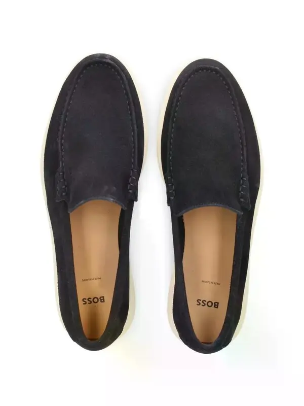 BOSS Suede Slip-on Loafers - Blue