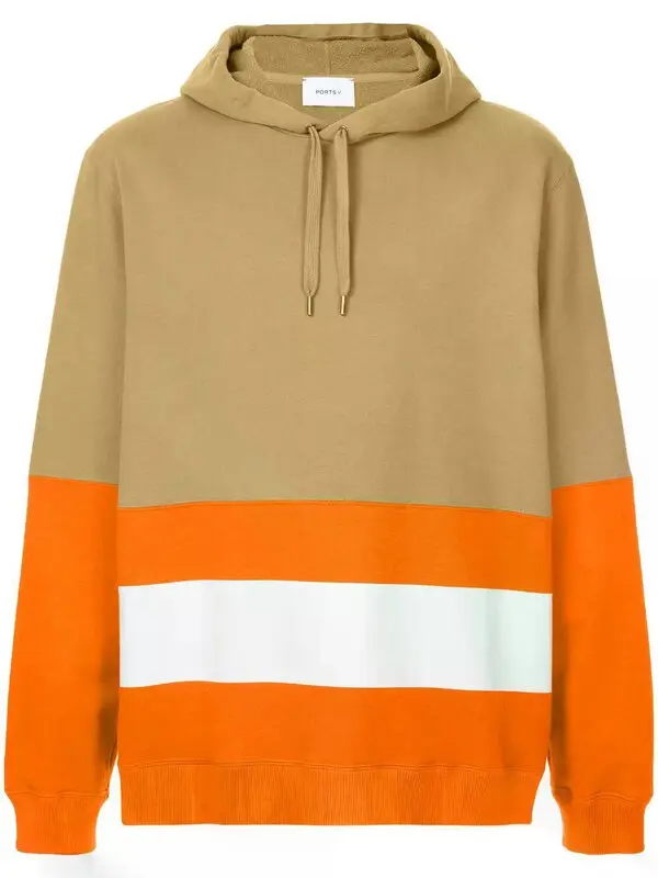 PORTS V Drawstring Hooded Sweatshirt - Brown