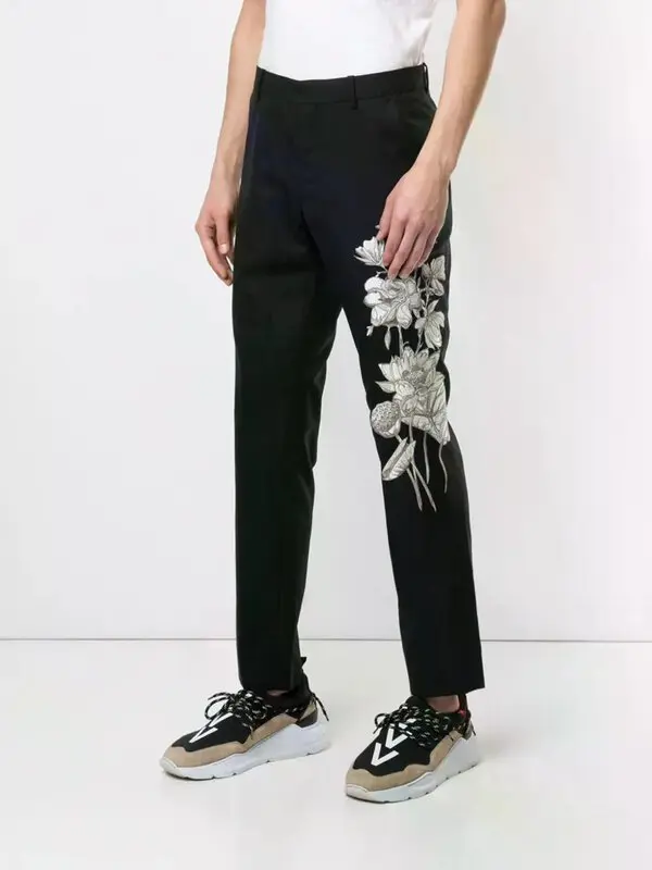 PORTS V Embroidered Wool Trousers