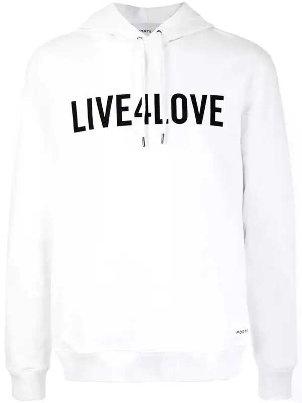 PORTS V Slogan Hoodie - White