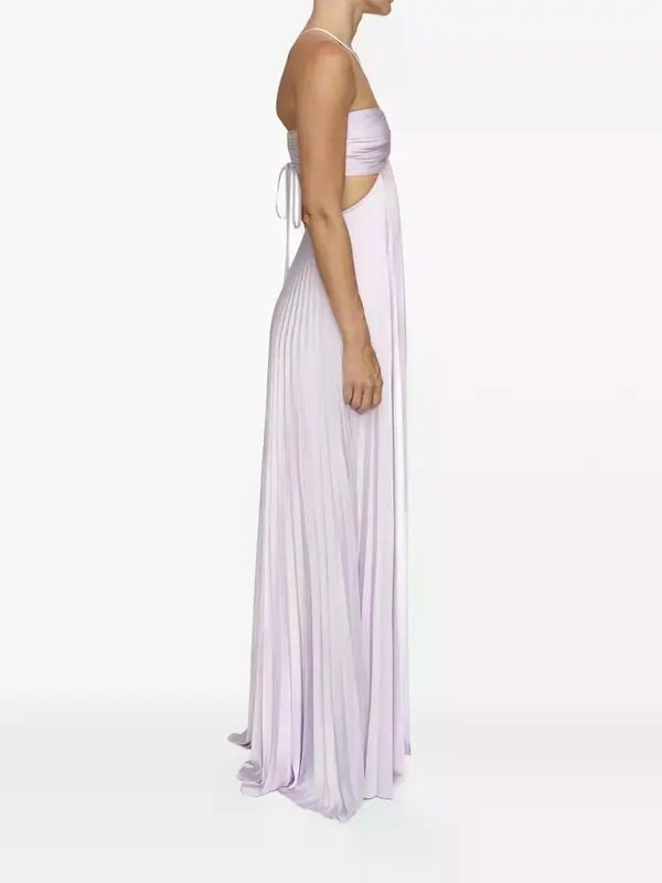 A.L.C. Pleated Cutout Halterneck Dress