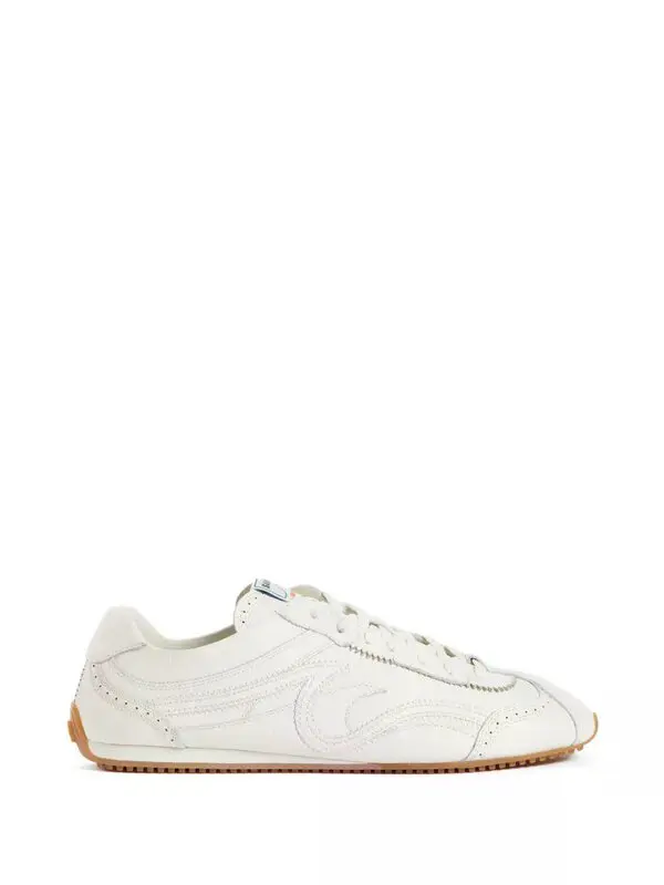Sandro Leather Wave Appliqué Sneakers - Neutrals