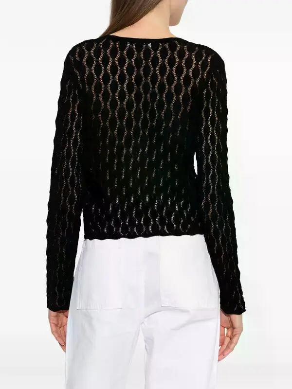 FRAME Pointelle-knit Tie-fastening Cardigan