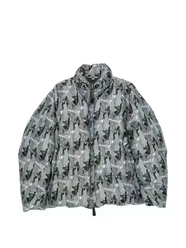 Burberry Padded Abstract Print Jacket - Grey