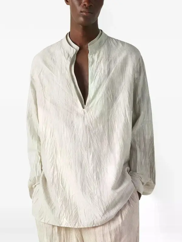 Zegna Striped Silk Shirt