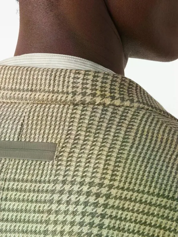 Zegna Crossover-check Single-breasted Linen Blazer