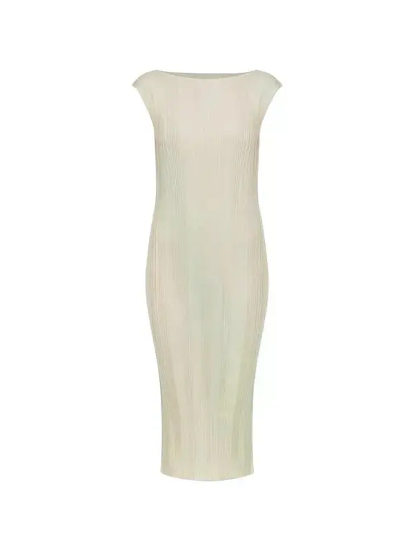 Issey Miyake Pleated Sleeveless Midi Dress