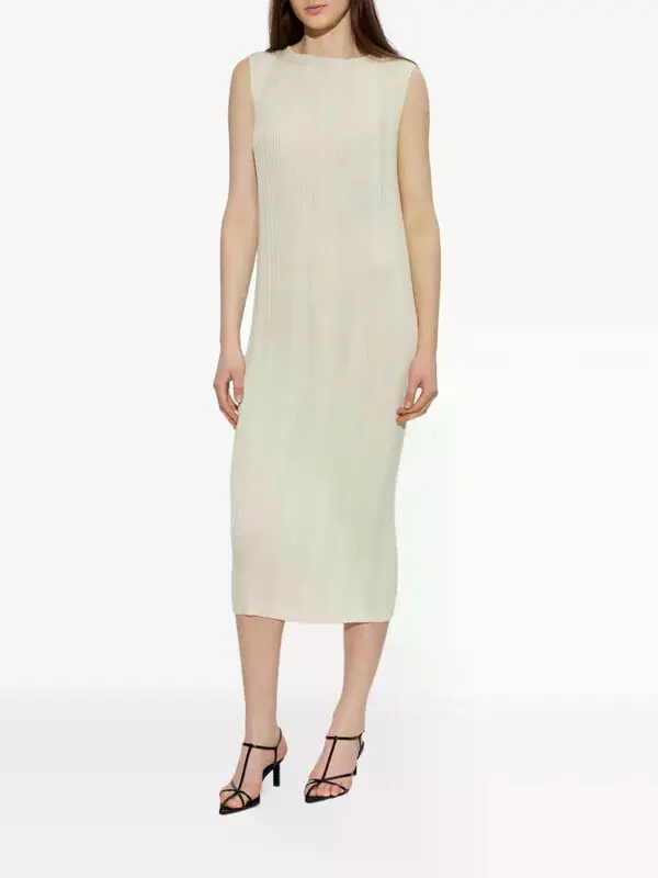 Issey Miyake Pleated Sleeveless Midi Dress