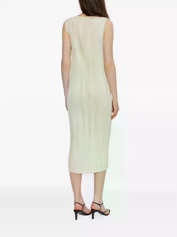 Issey Miyake Pleated Sleeveless Midi Dress