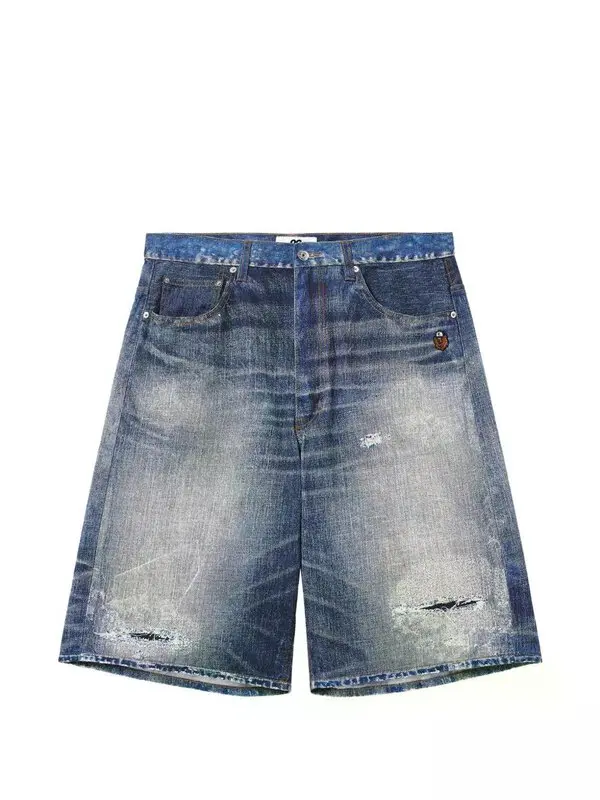 CHOCOOLATE Distressed Faded-effect Denim Shorts