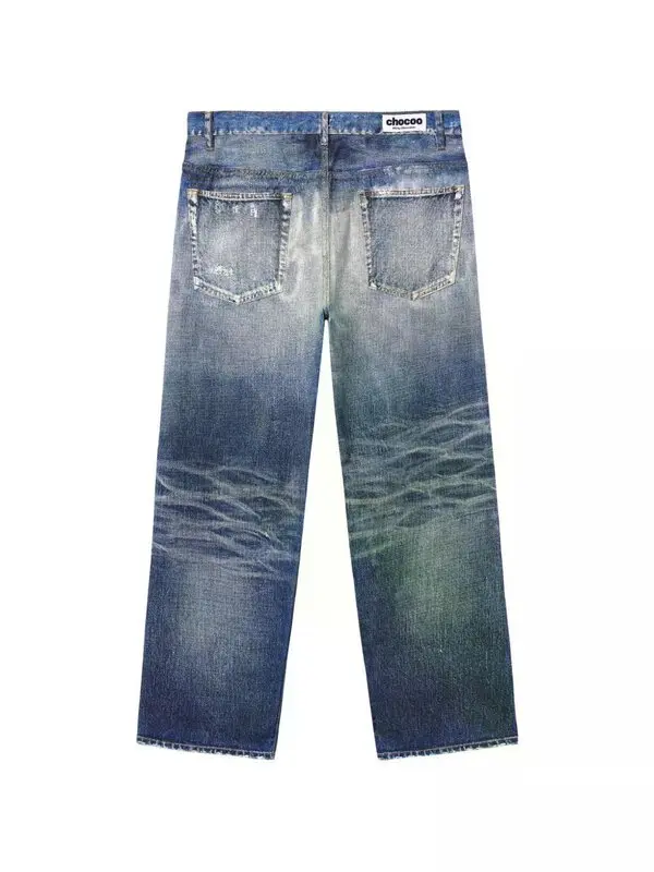 CHOCOOLATE Distressed Faded Jeans