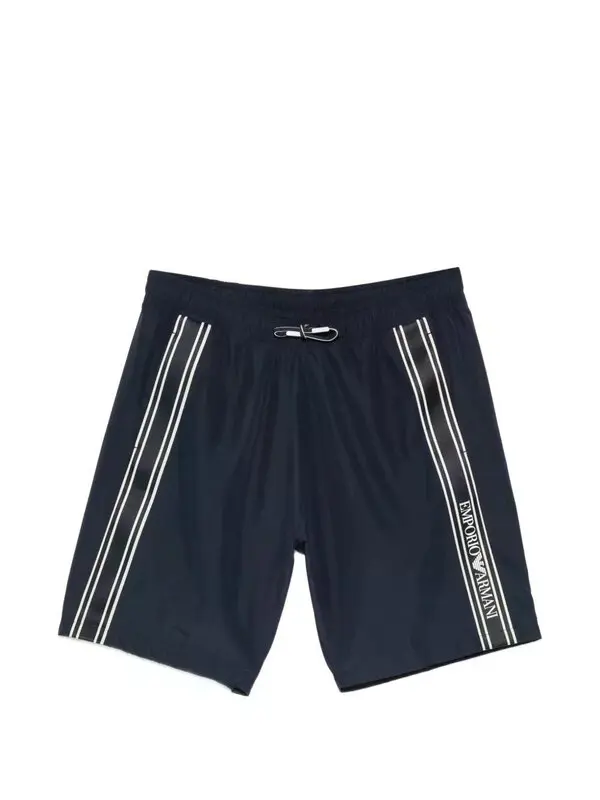 Emporio Armani Logo Print Drawstring Swim Shorts