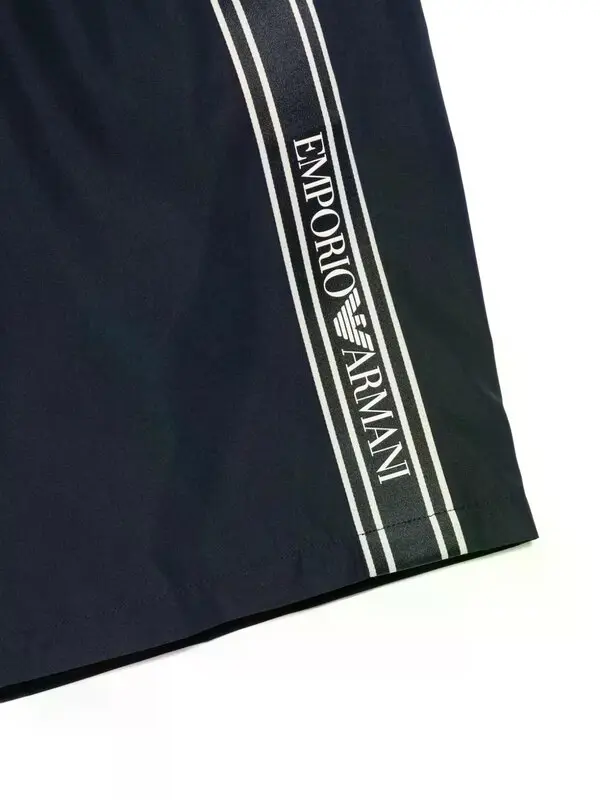 Emporio Armani Logo Print Drawstring Swim Shorts