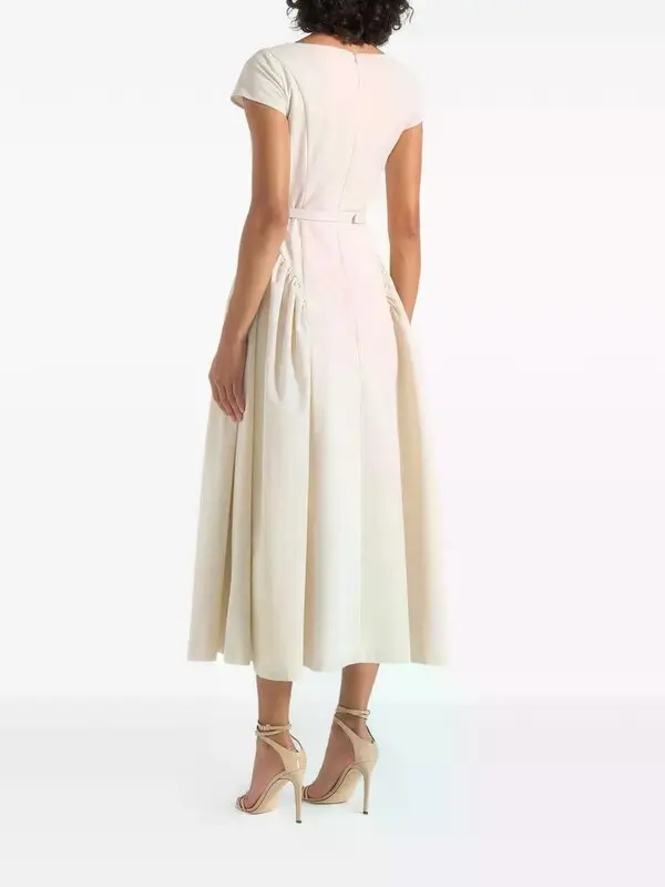 Manière De Voir Maniere De Voir Gaia Belted Pleated Dress Off White