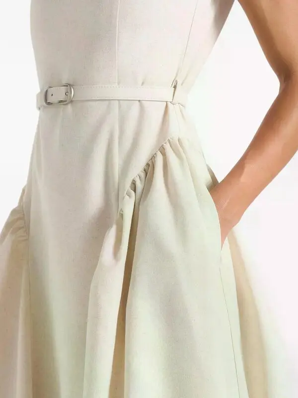 Manière De Voir Maniere De Voir Gaia Belted Pleated Dress Off White