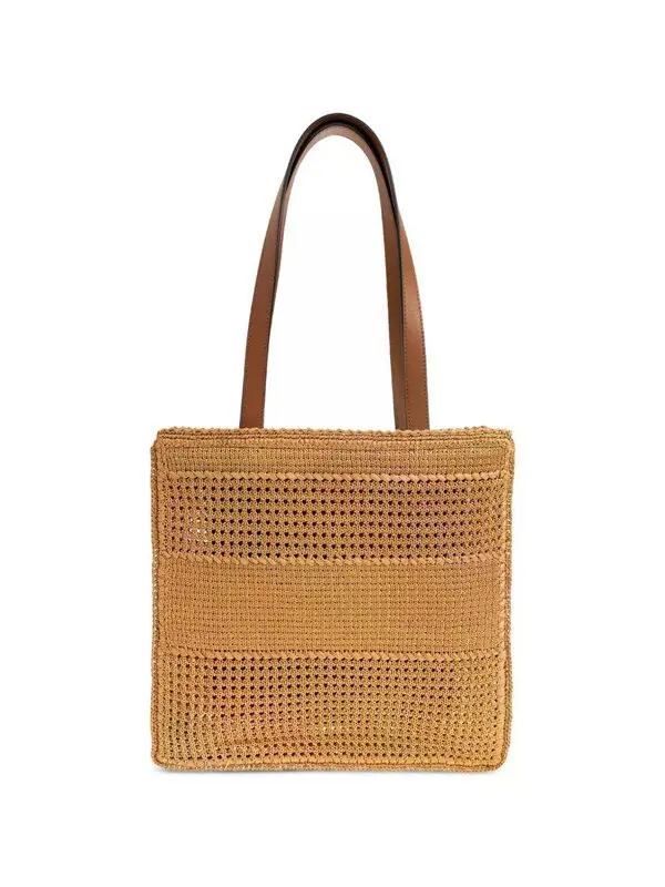 Moschino Embroidered Raffia Tote Bag